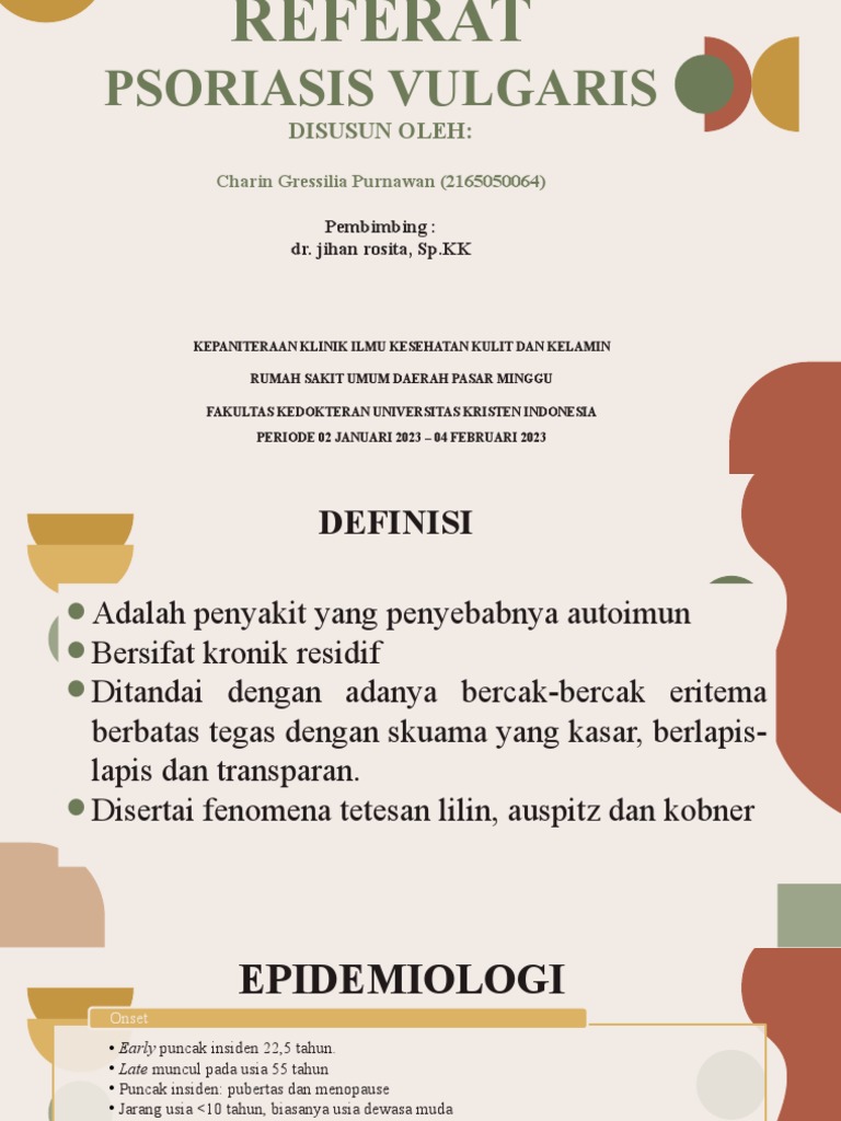 Referat Psoriasis Vulgaris Charin GP | PDF