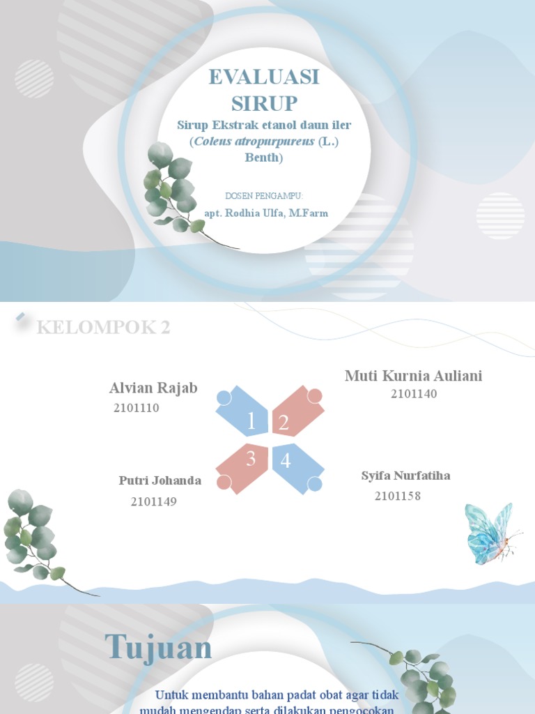 Evaluasi Sediaan Sirup Kel 2 | PDF | Kesehatan Holistik
