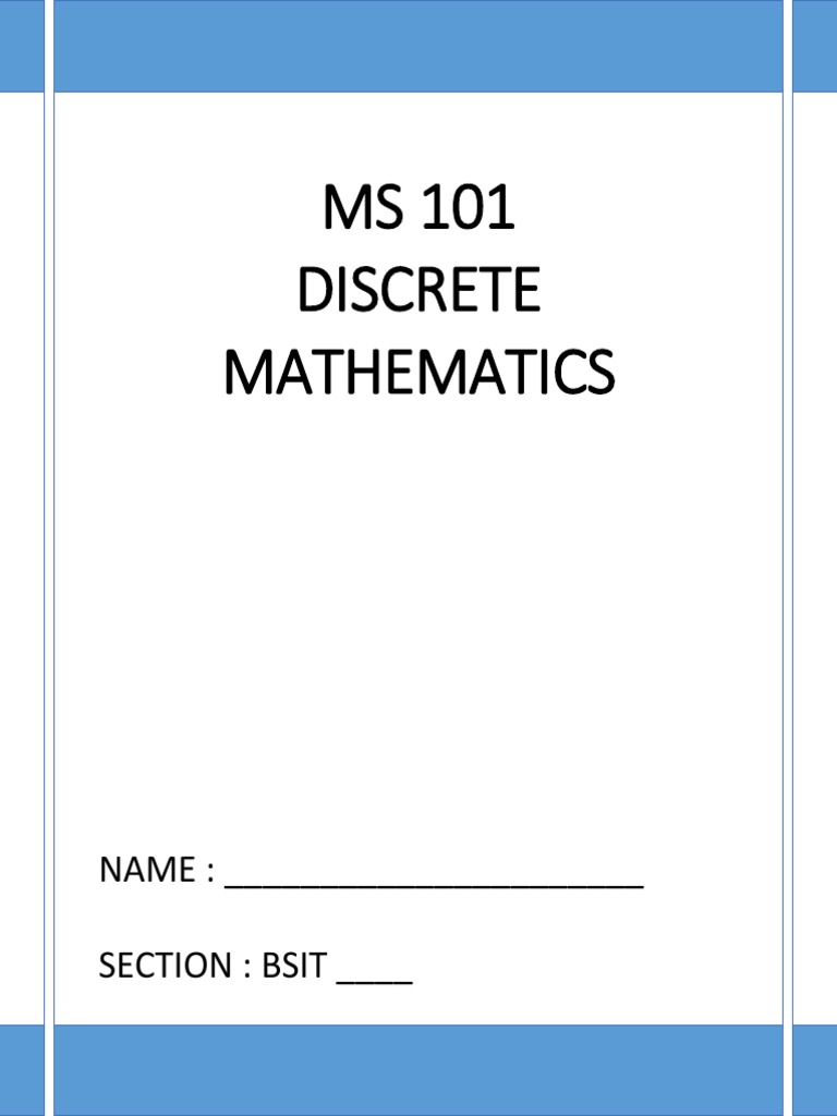 Handout in Ms 101 Week 1 | PDF | Set (Mathematics) | Discrete Mathematics