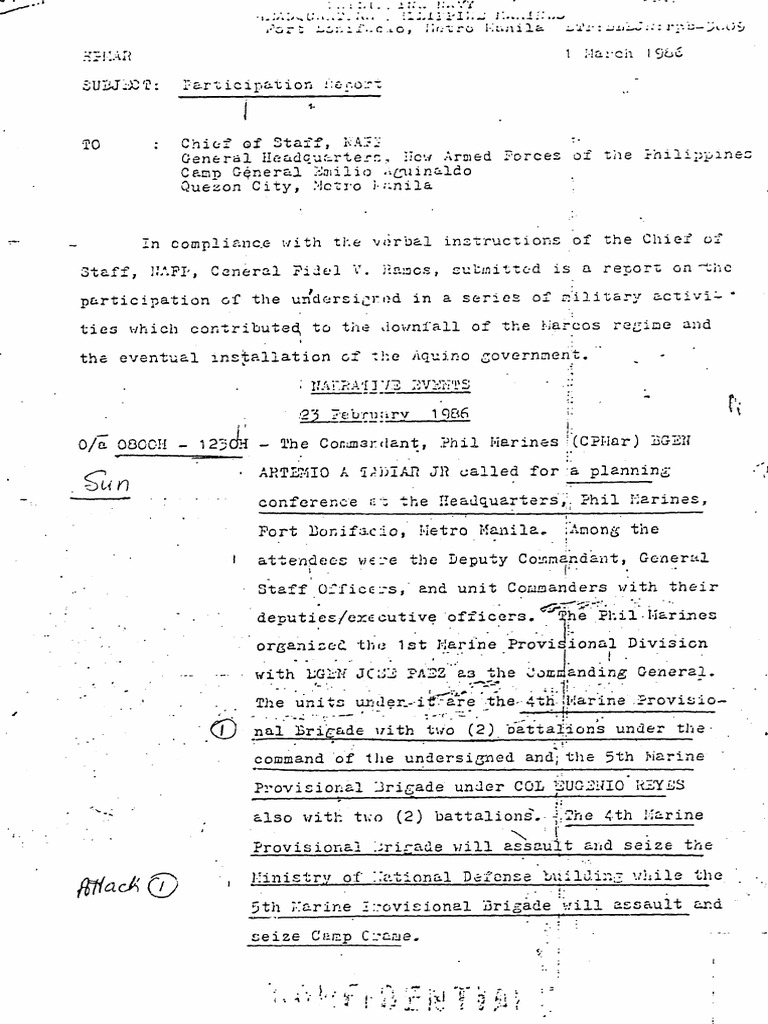 Participation Report: Col Braulio B Balbas JR | PDF