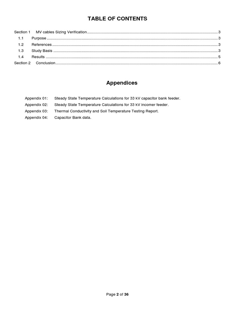 MV Cable Sizing Verification Report | PDF | Electrical Resistivity And ...
