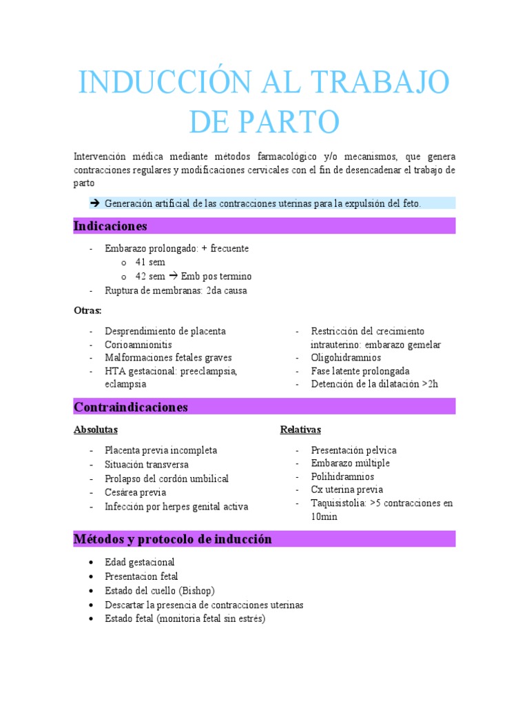 Inducción Al Trabajo de Parto | PDF | Parto | El embarazo