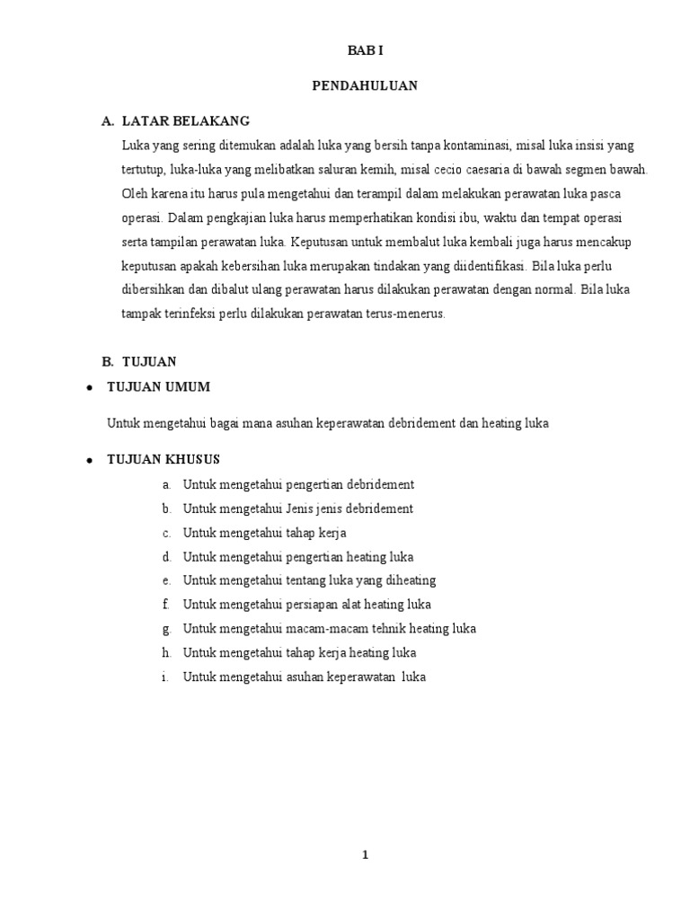 Perawatan Luka: Debridement & Heating | PDF