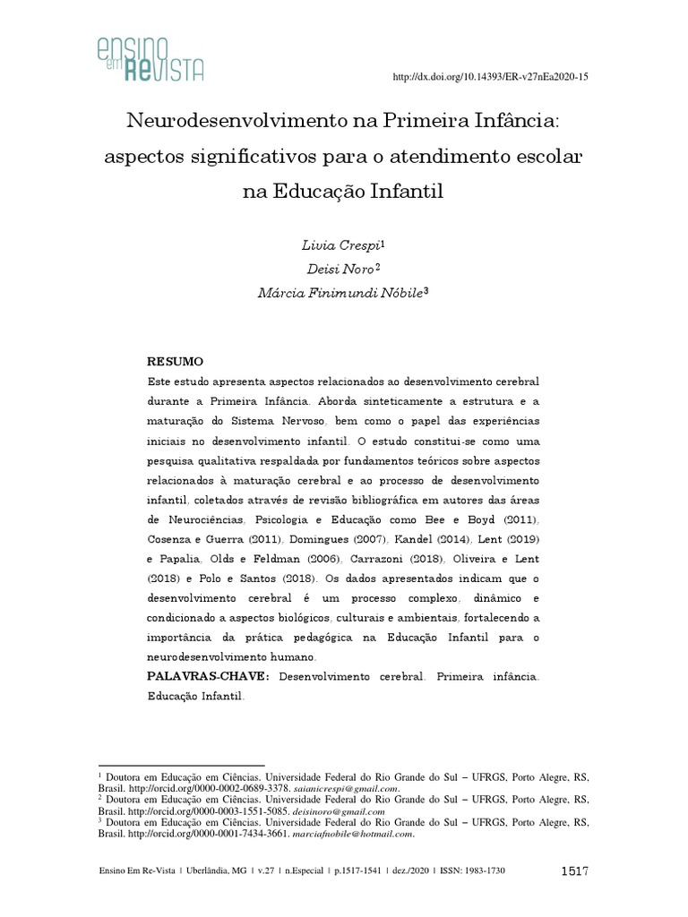 Revfaced,+15+Livia+Crespi+ +ok+ (Orcid+Marcia) | PDF | Neurônio | Cérebro