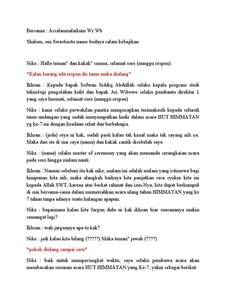 Teks MC Hut-1 | PDF