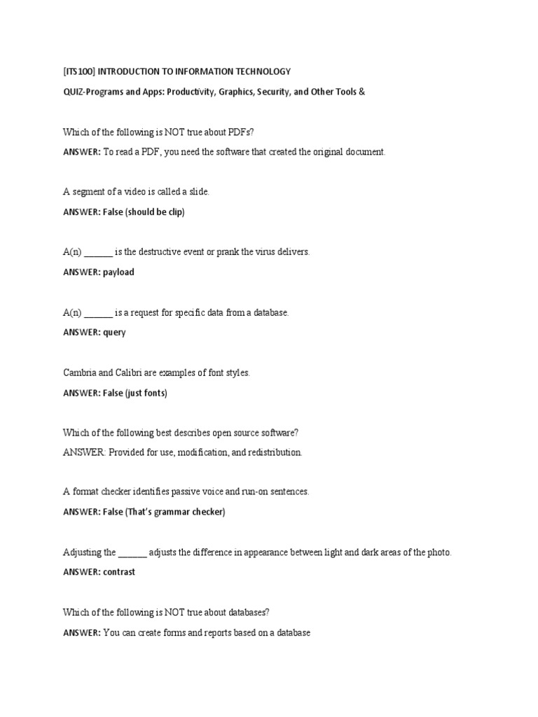 Week4 Quiz | PDF | Operating System | Application Software