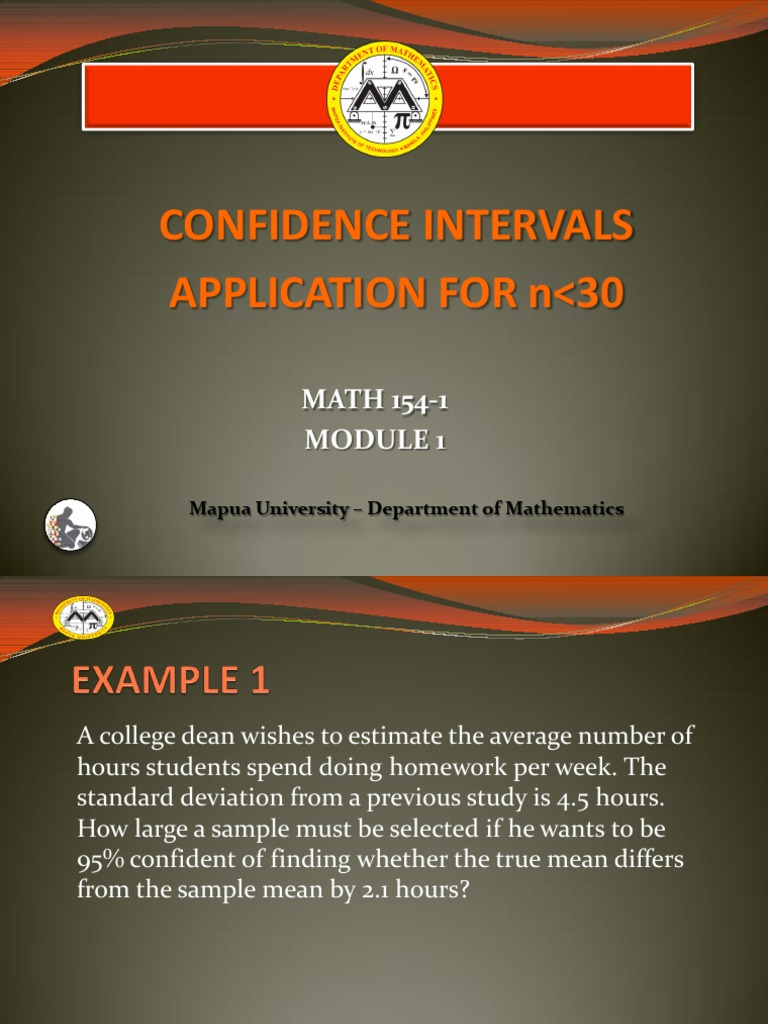Confidence Intervals for Small Samples | PDF | Confidence Interval ...