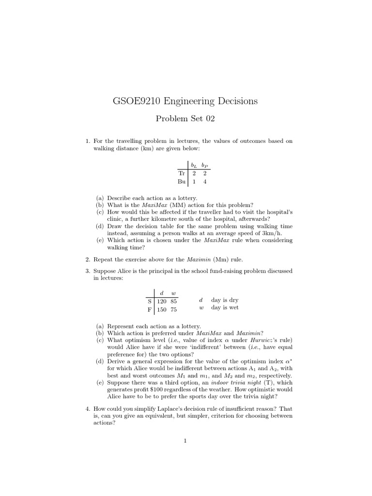 Exercises 02 | Download Free PDF | Economic Theories | Decision Making