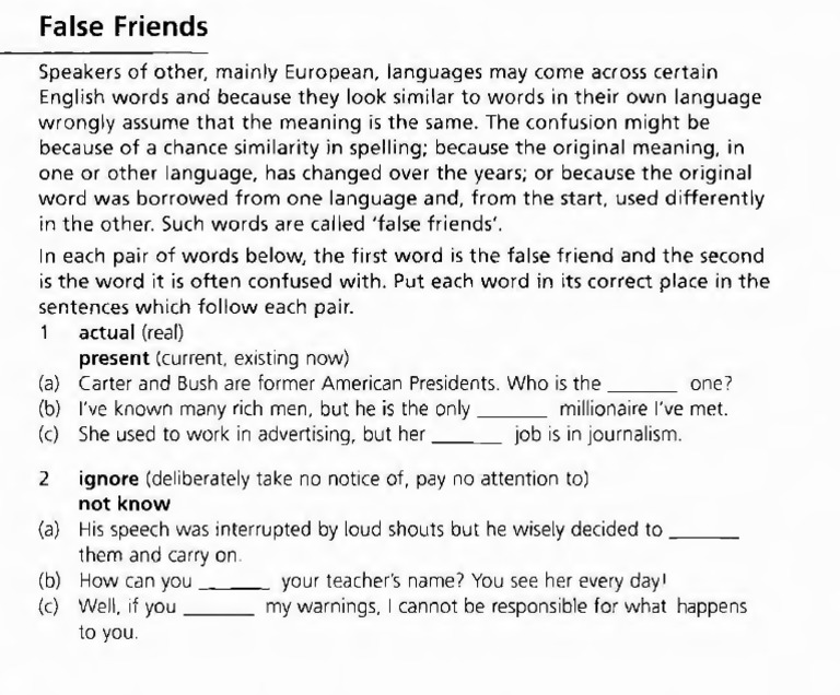 False Friends 1 | PDF