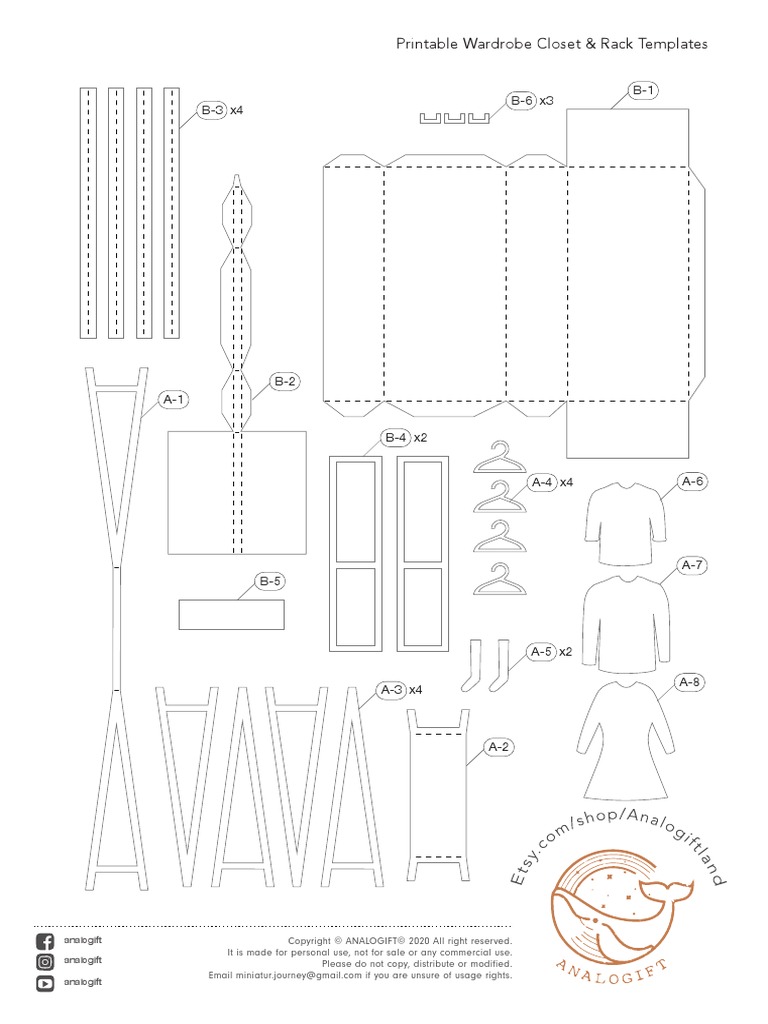 Printable Wardrobe Closetand Rack Template | PDF