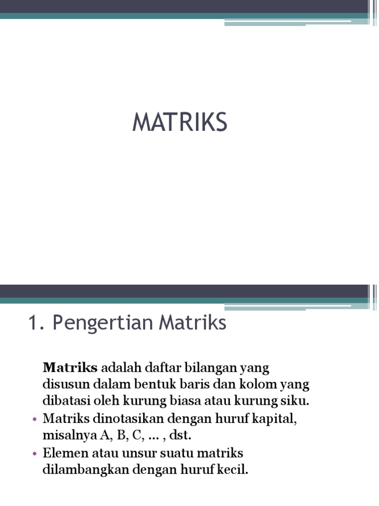 Operasi dan Jenis Matriks 2x2 dan 3x3 | PDF