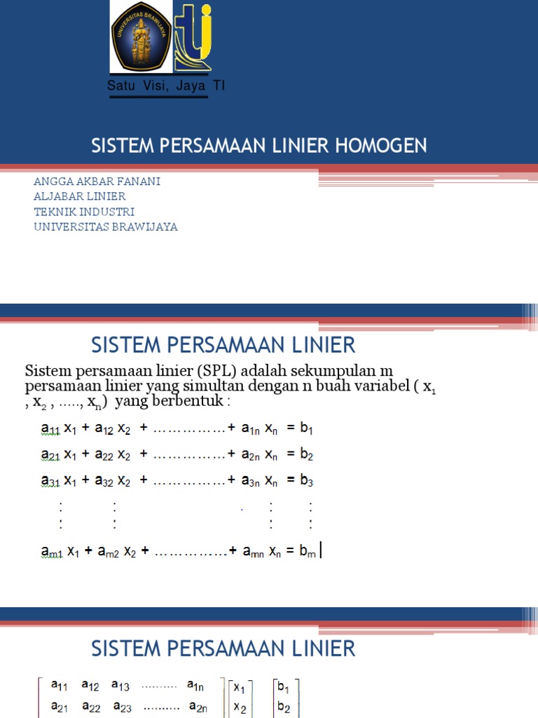 Sistem Persamaan Linier Homogen | PDF