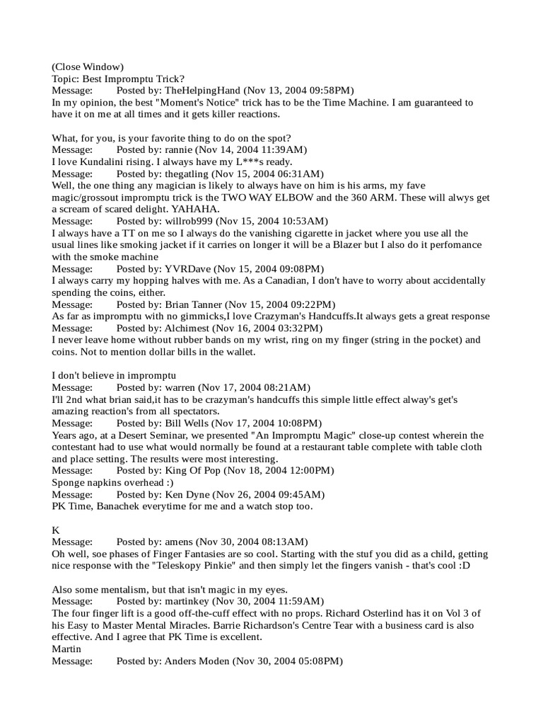 Best Impromptu Trick | PDF