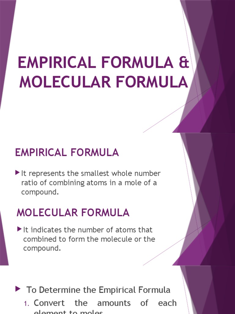 Empirical and Molecular Formula | PDF