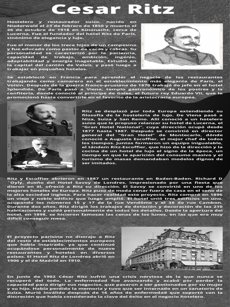 Cesar Ritz | PDF | Hotel | Industria de la hospitalidad