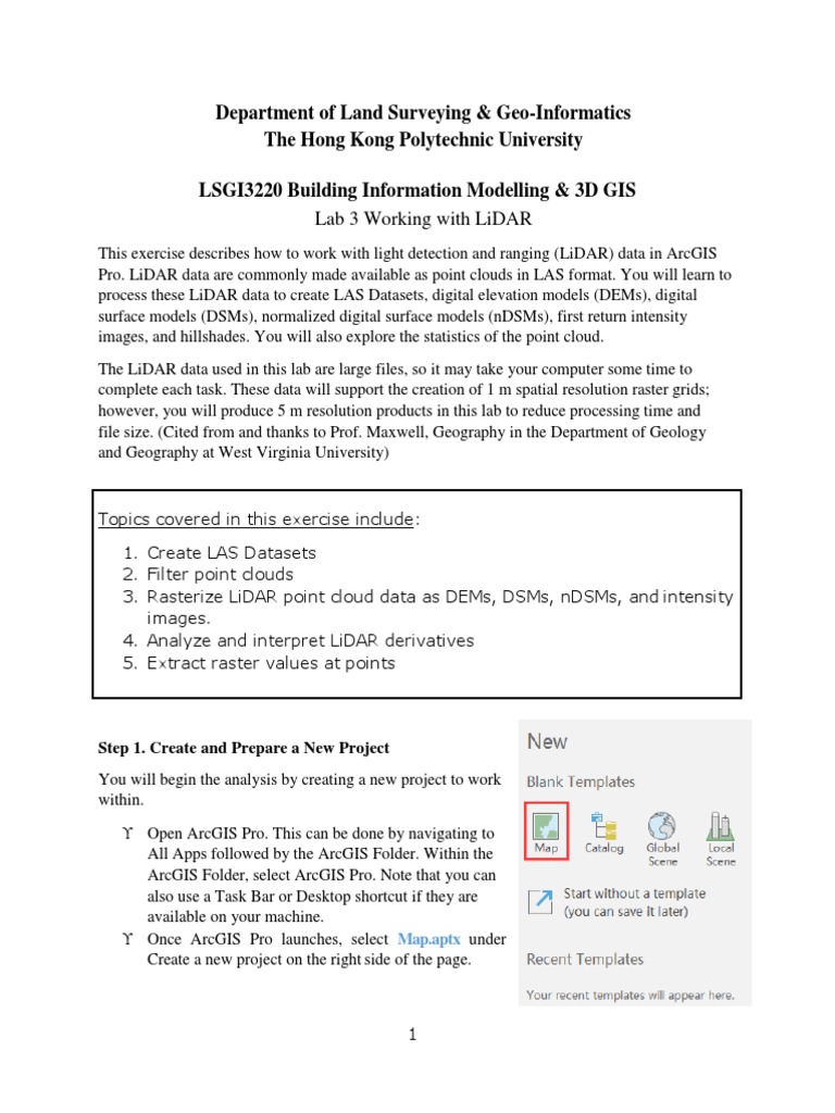 Lsgi3220 Lab 3 | PDF | Lidar | Arc Gis