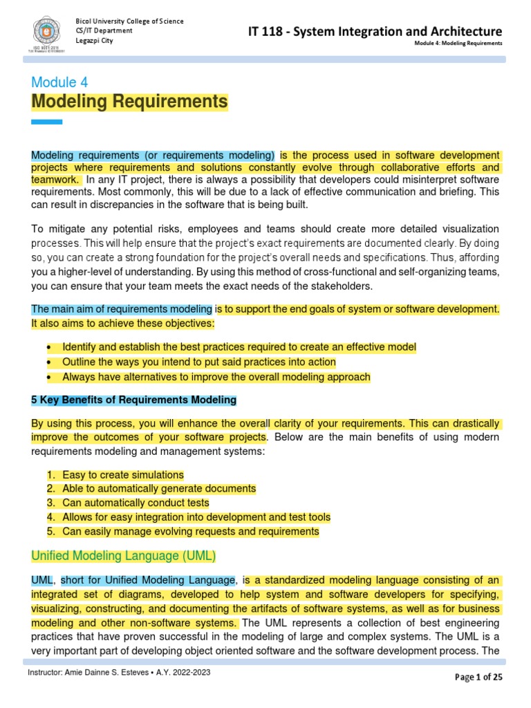 IT 118 - SIA - Module 4 | PDF | Use Case | Class (Computer Programming)