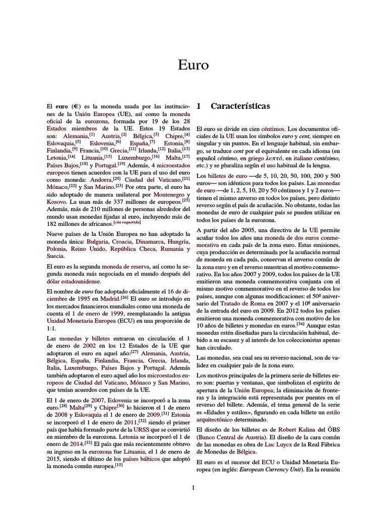 El Euro | PDF | Euro | Zona euro