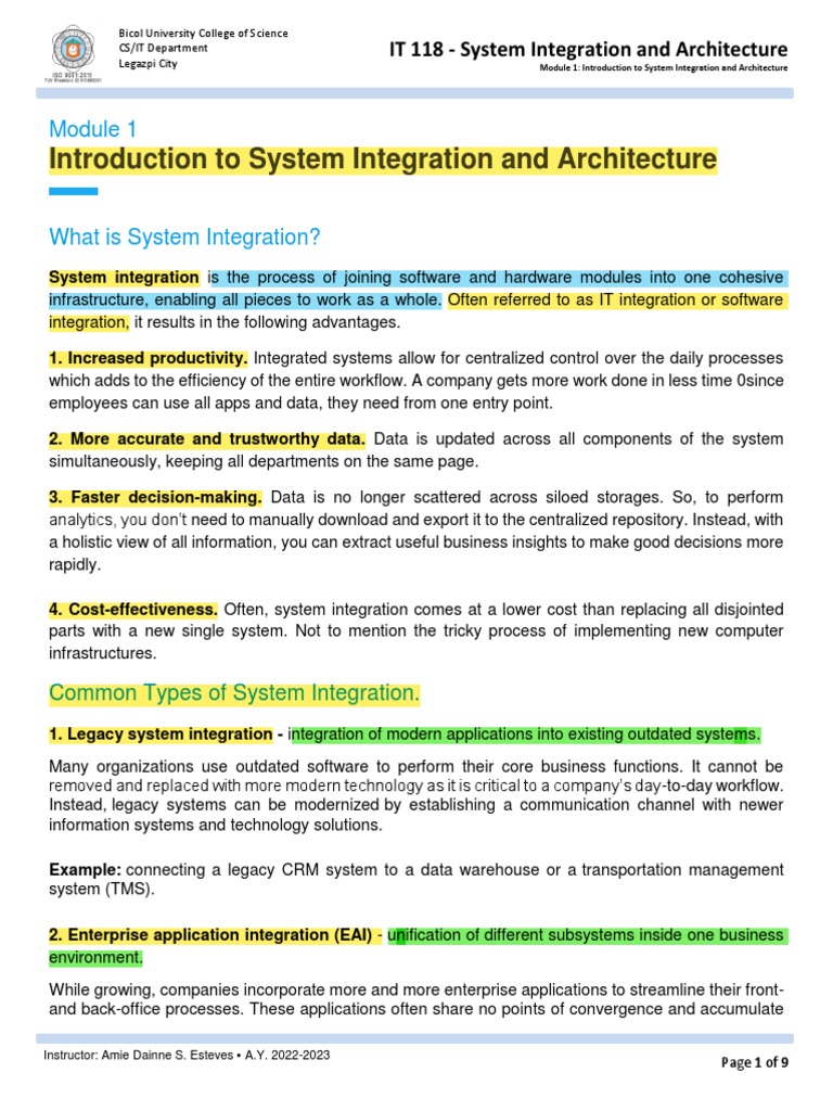IT 118 - SIA - Module 1 | PDF | Cloud Computing | System