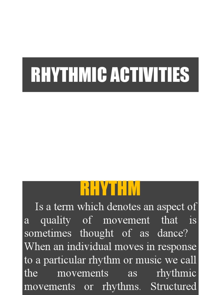Rhythmic Activities | PDF | Art