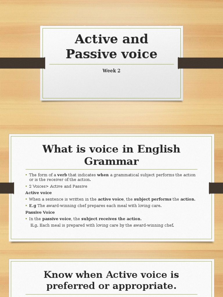 Understanding Active and Passive Voice | PDF