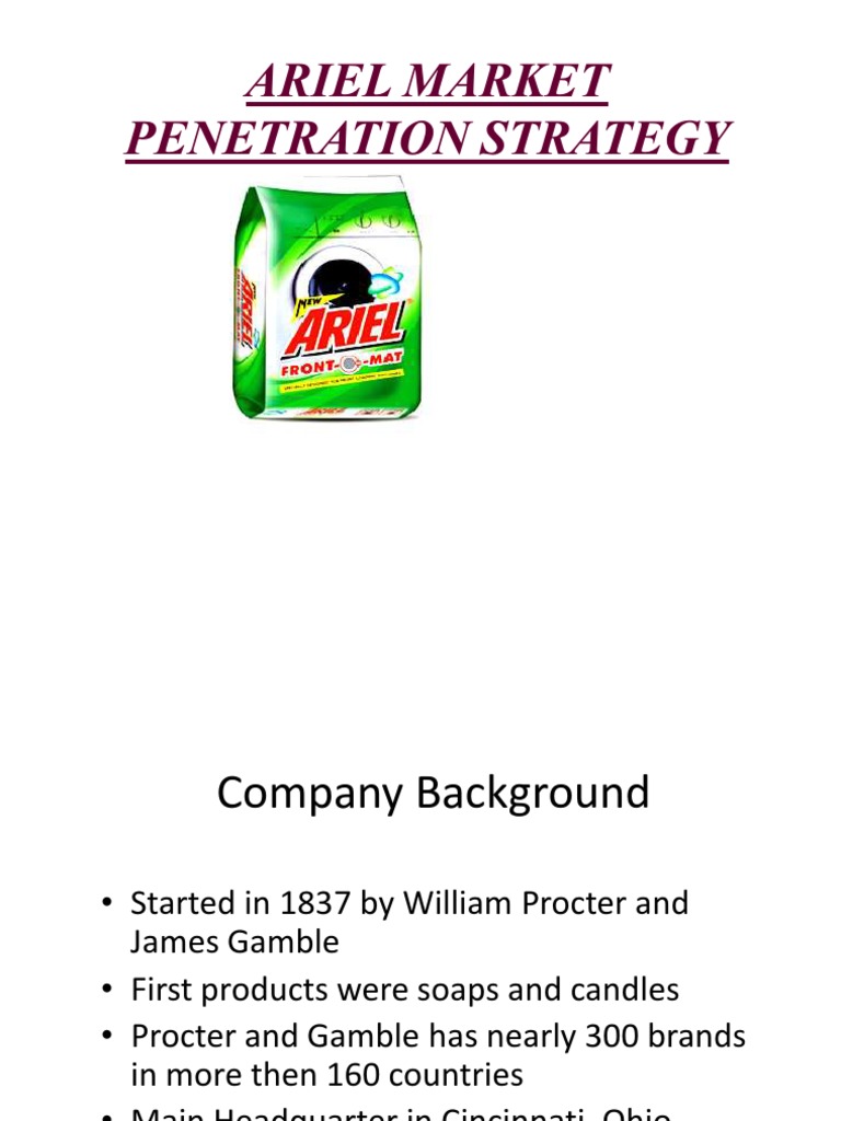 Ariel Market Penetration Strategy | PDF