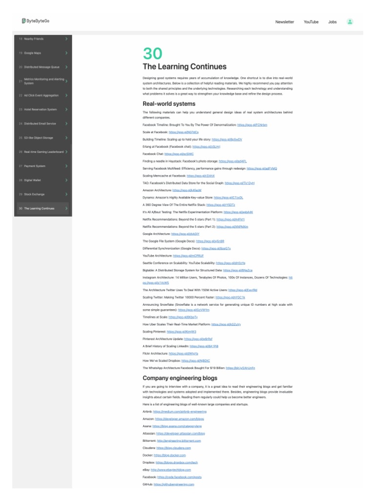 Screencapture Bytebytego Courses System Design Interview The Learning ...