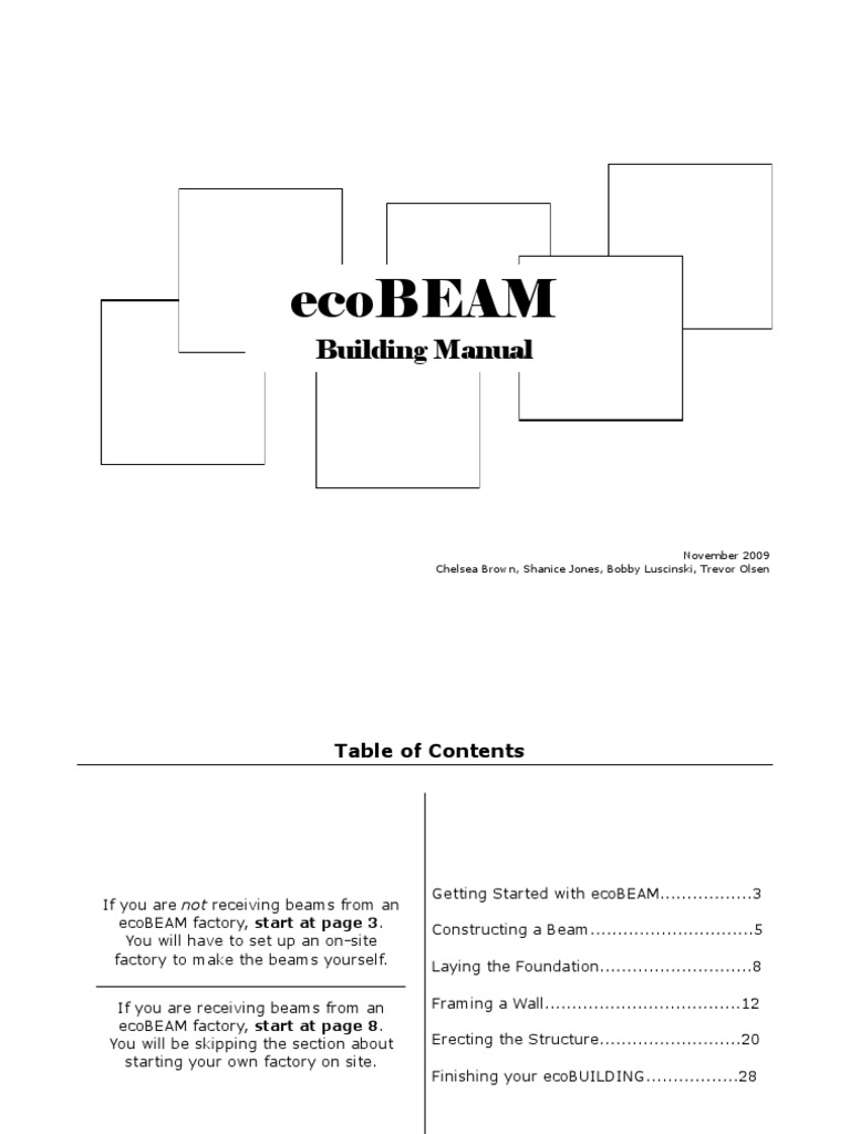 Building Manual - EcoBEAM | PDF | Framing (Construction) | Wall