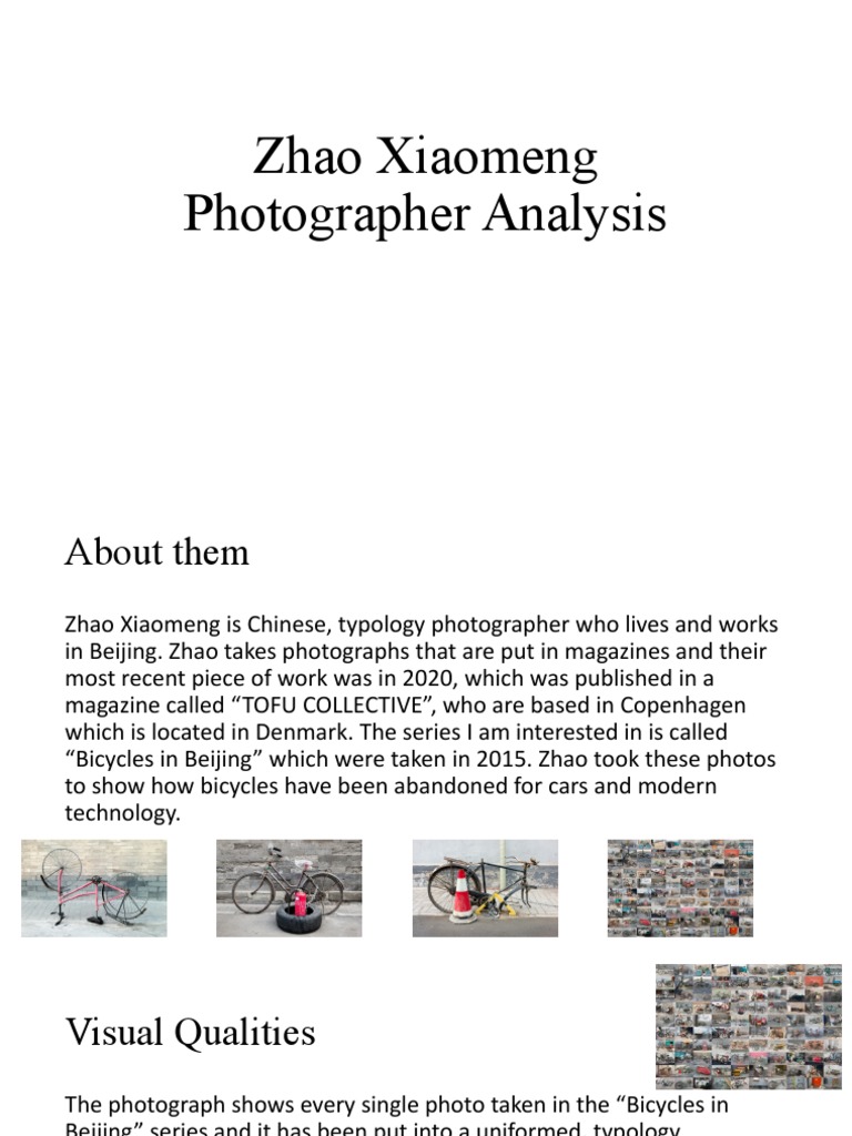 Zhao Xiaomeng Photographer Analysis | PDF