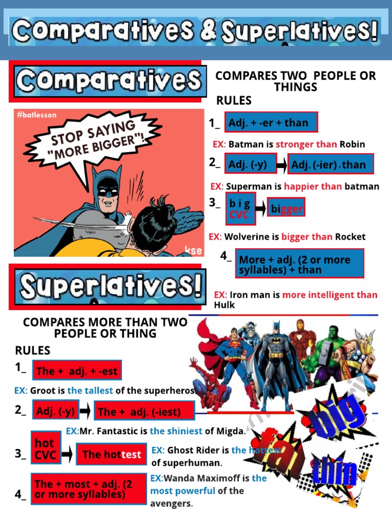 Flyers Comparative and Superlative Superheros | PDF