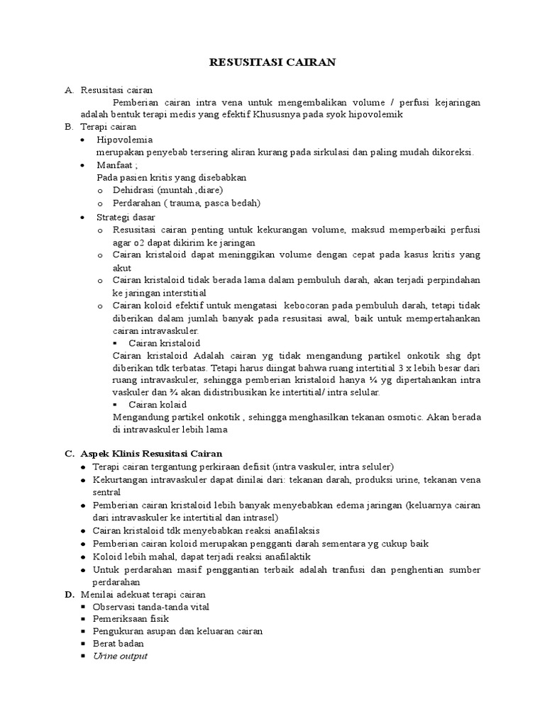Resusitasi Cairan | PDF