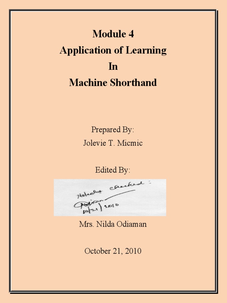 Module 4 Machine Shorthand | PDF | Verb | Shorthand