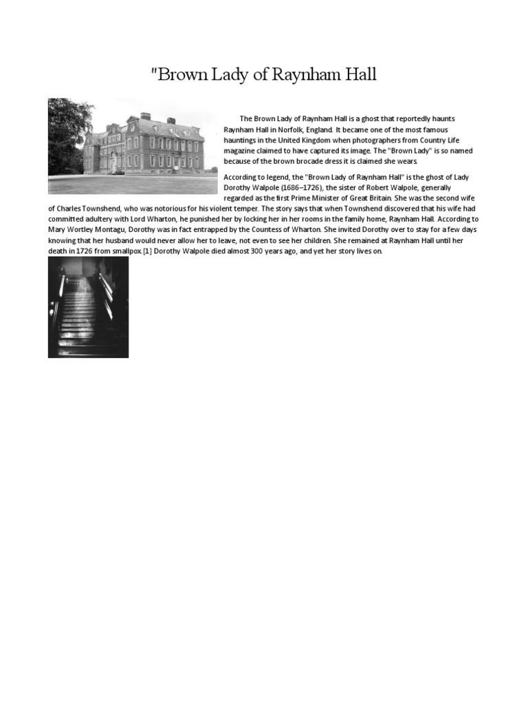 The Brown Lady of Raynham Hall Ghost | PDF | Classics