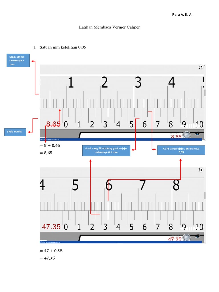 Cara Membaca Vernier Caliper | PDF