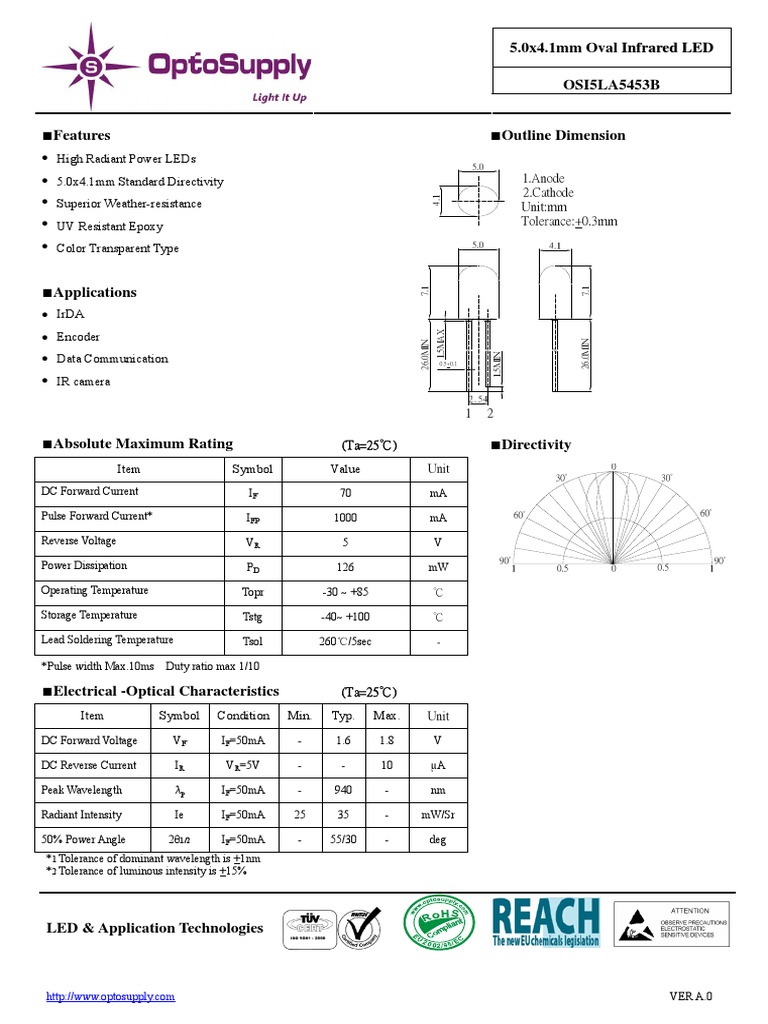 OSI5LA5453B | Download Free PDF | Infrared | Light Emitting Diode