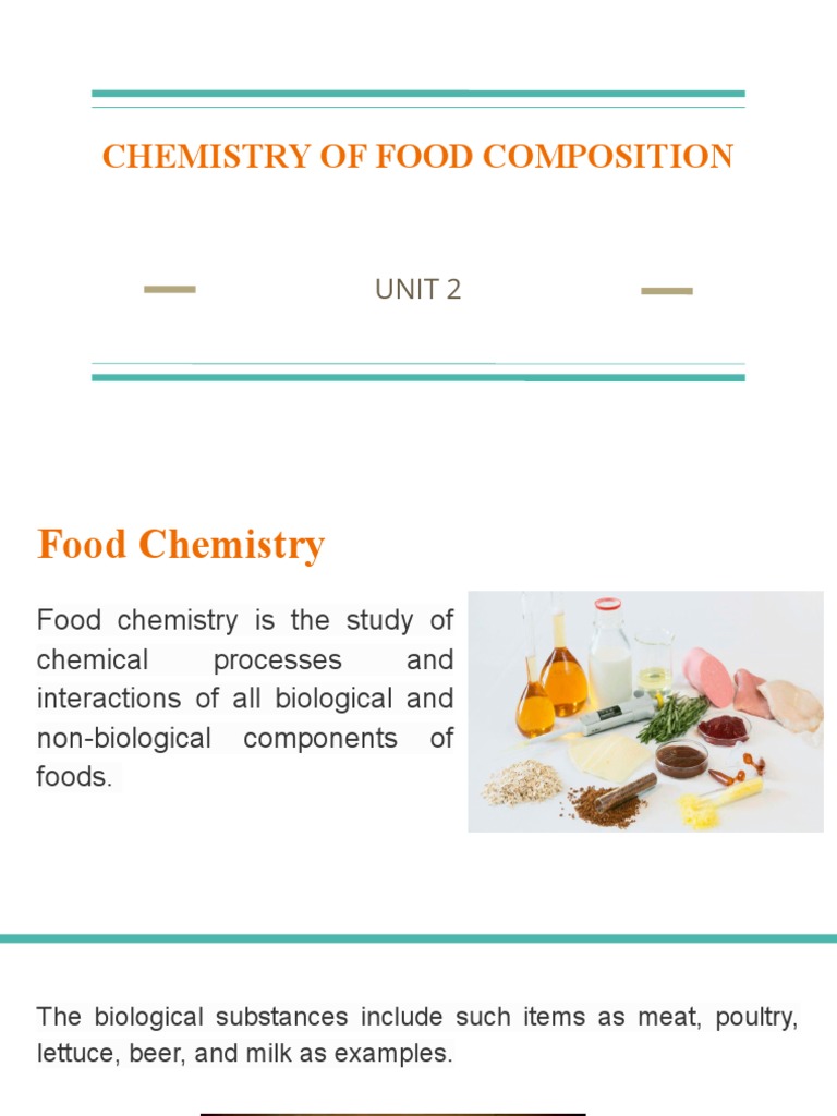 Overview of Food Chemistry Concepts | PDF | Nutrients | Foods