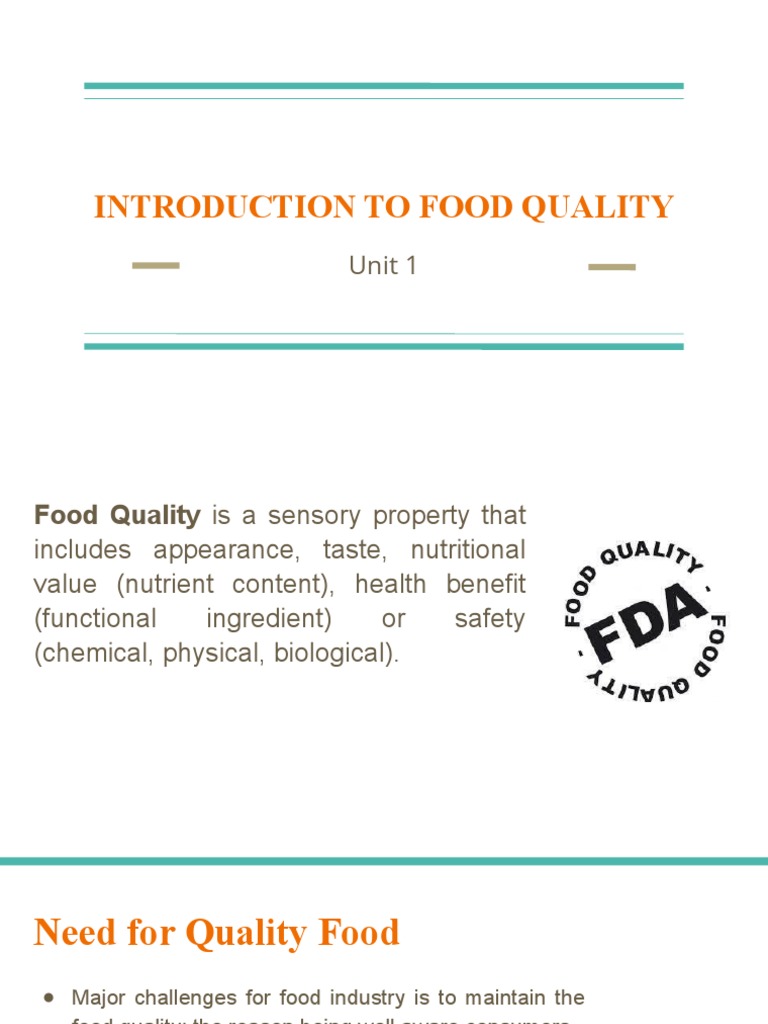 Introduction To Food Quality | Download Free PDF | Refrigerator ...
