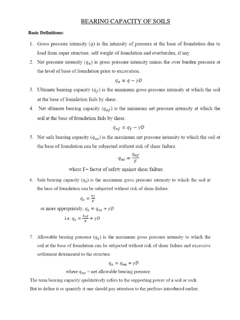 Unit-III Bearing Capacity | PDF | Continuum Mechanics | Mechanics