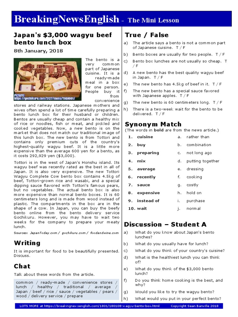 Wagyu Bento Box M | PDF | Lunch | Japanese Cuisine