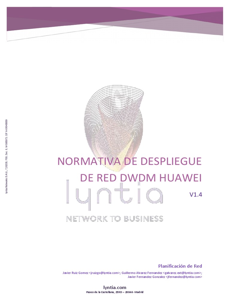 Normativa Despliegue Red DWDM Huawei | PDF | Tecnología de información ...