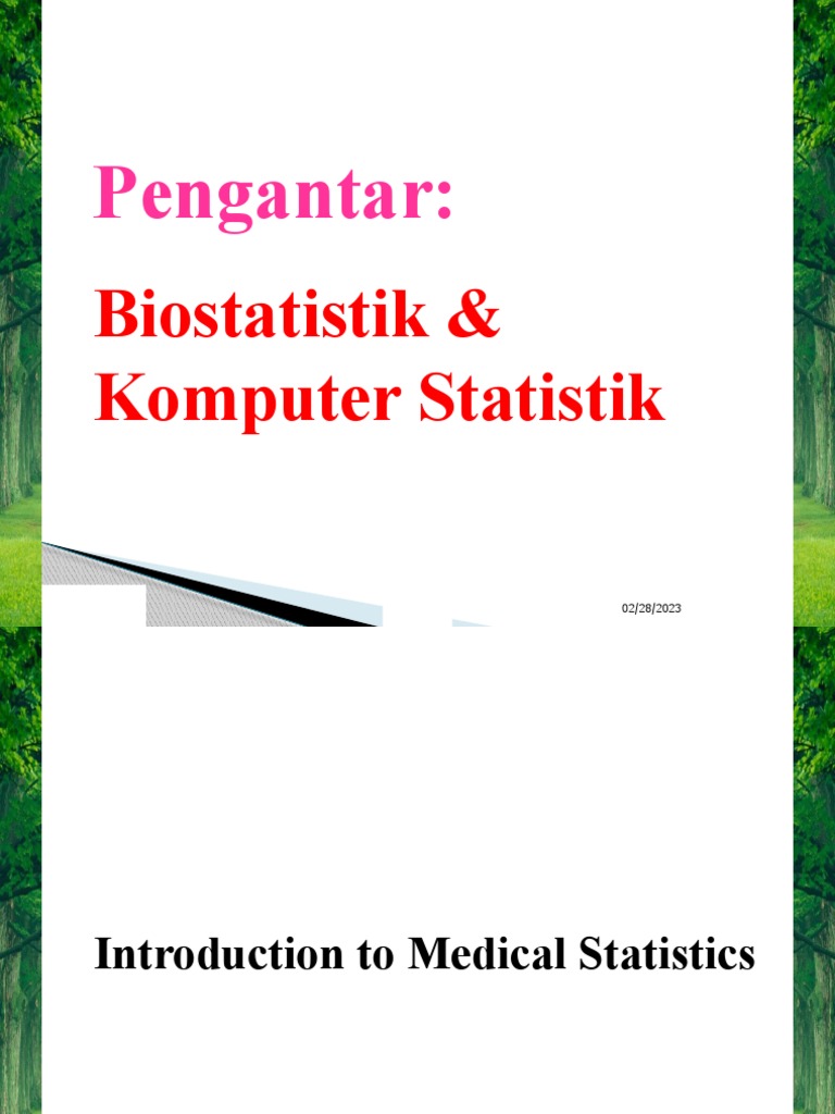 Pengantar Biostatistik dan Statistik Medis | PDF | Statistics | Medical ...