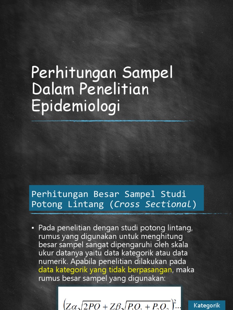 Perhitungan Besar Sampel Epidemiologi | PDF