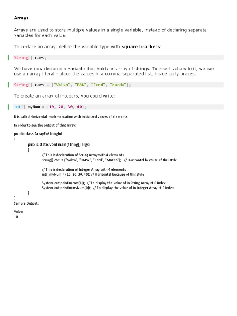 Arrays 1 | PDF | String (Computer Science) | Computer Program