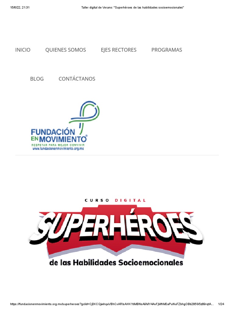 Taller Digital de Verano - Superhéroes de Las Habilidades Socioemocionales | PDF | Las emociones ...