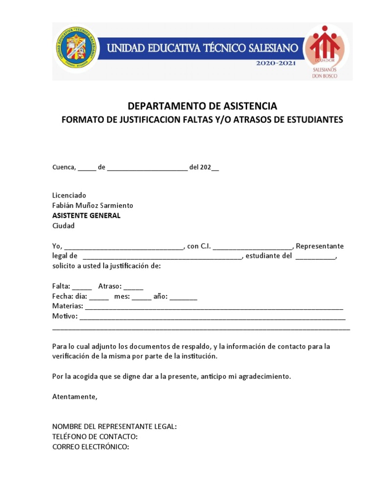 Formato Justificacion | PDF