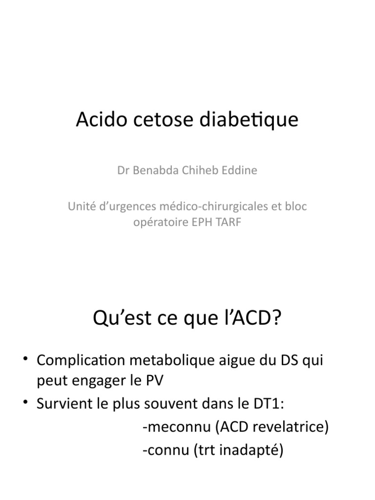 Acido-cétose Diabétique : Causes, Symptômes et Traitement | PDF ...