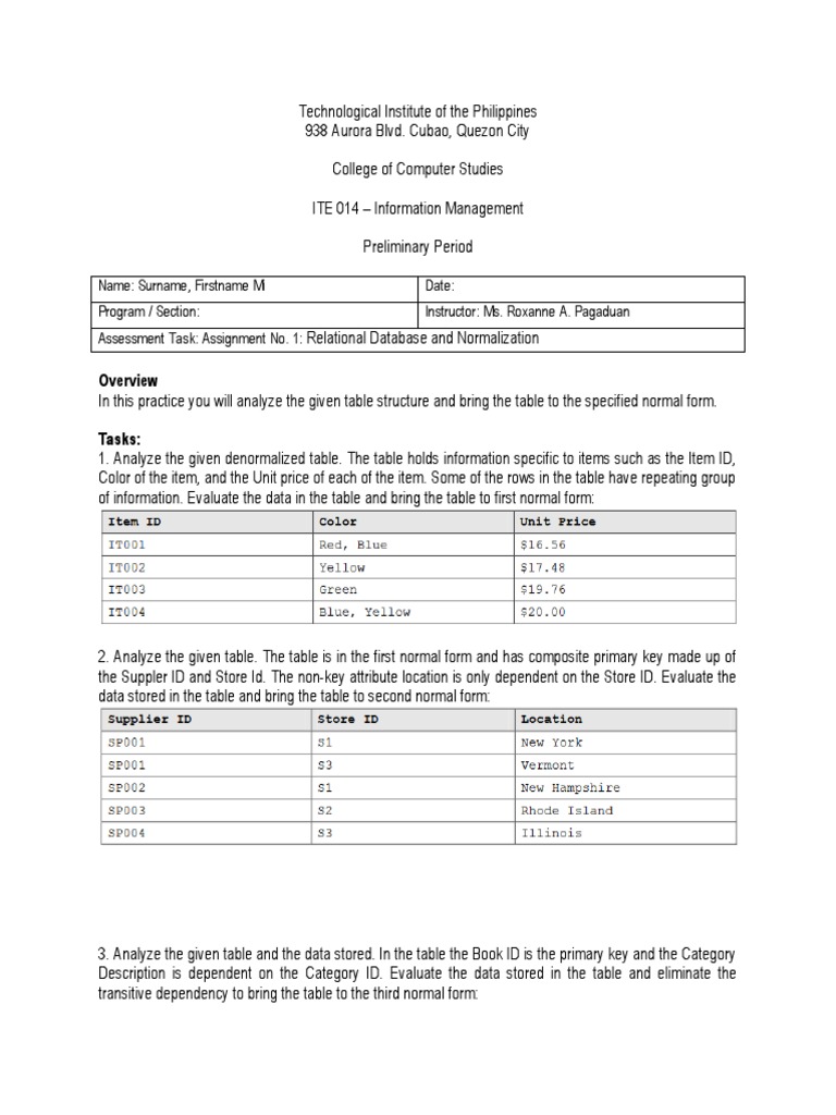 Relational Database Normalization Guide Pdf Career Growth