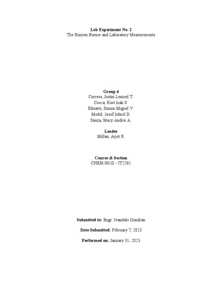 GROUP4 - Lab Experiment No.2 | PDF | Density | Volume