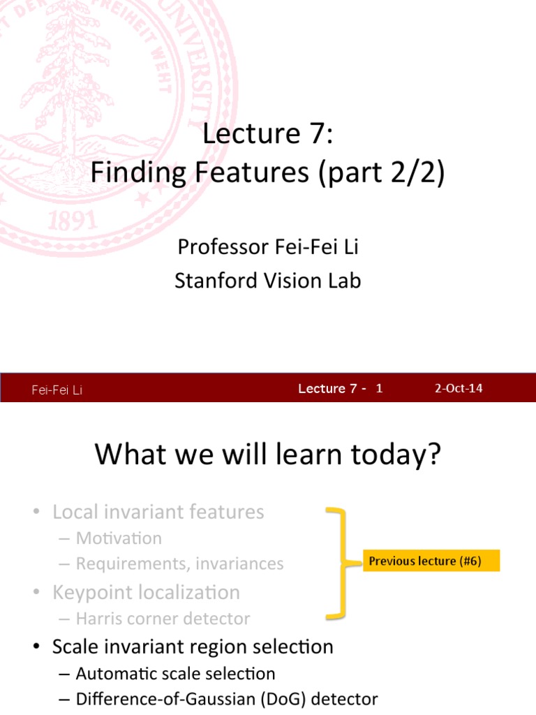 Finding Features with Scale Invariance | PDF | Computer Vision | Algorithms
