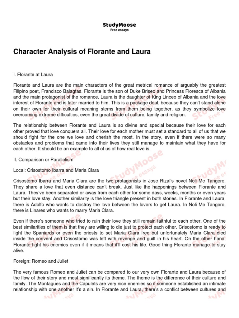 Character Analysis of Florante and Laura | PDF | Characters In Romeo ...